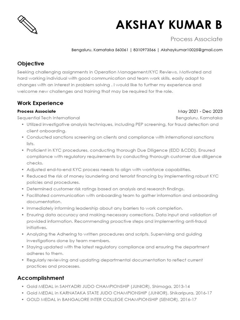 Akshay Kumarb Resume 101 | PDF | Regulatory Compliance | Business