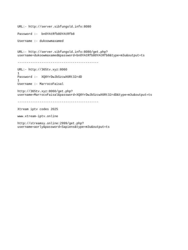 Codes Xtream IPTV Premium 2024 | PDF