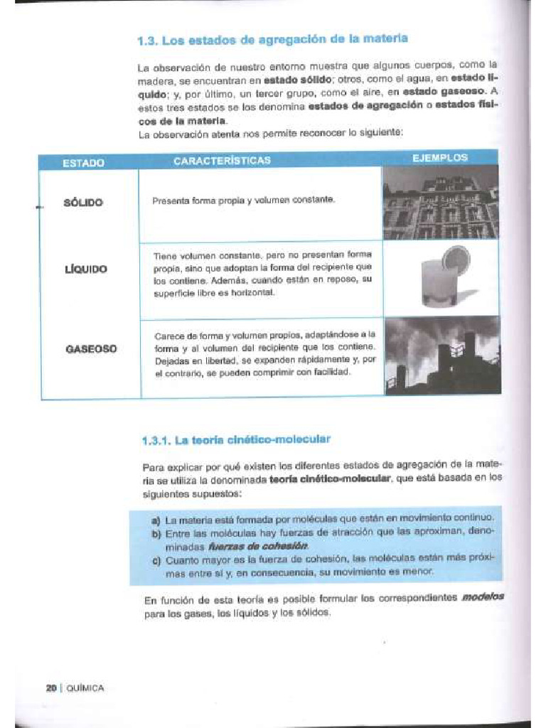 Teoria Cinetico Molecular y Estados de Agregacion. | PDF