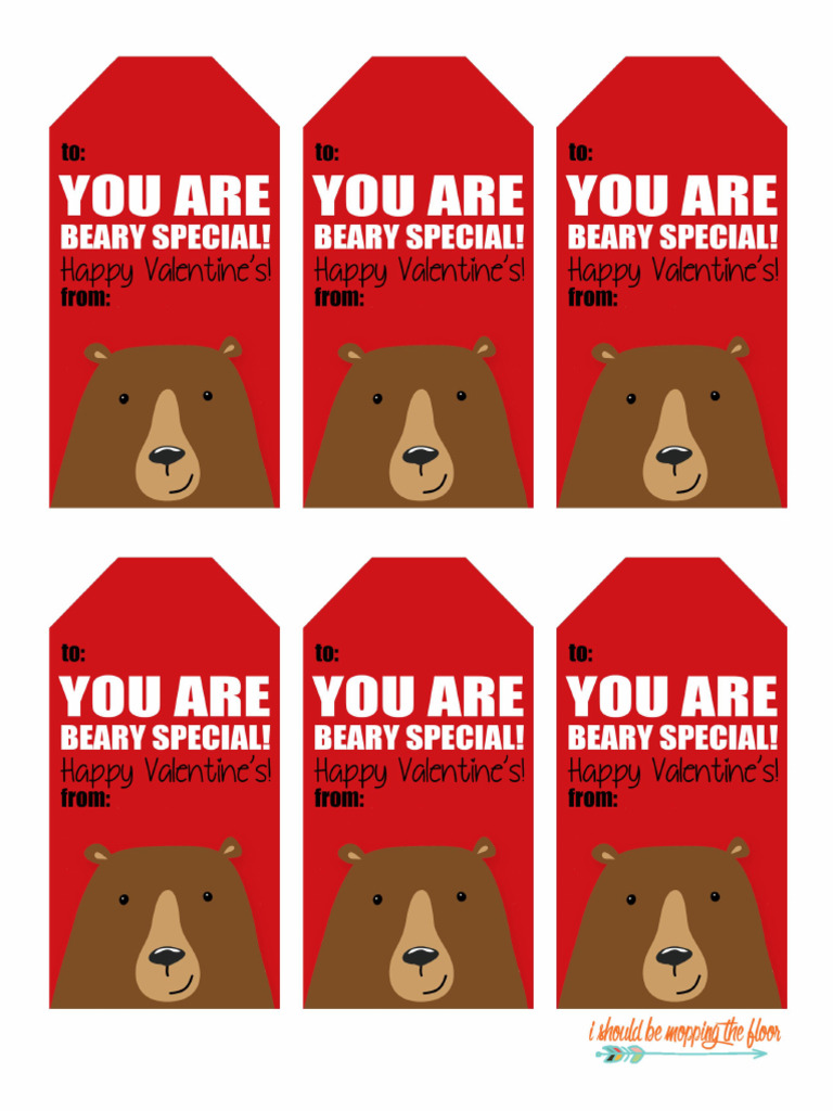 Beary Special Tags Red Background | PDF