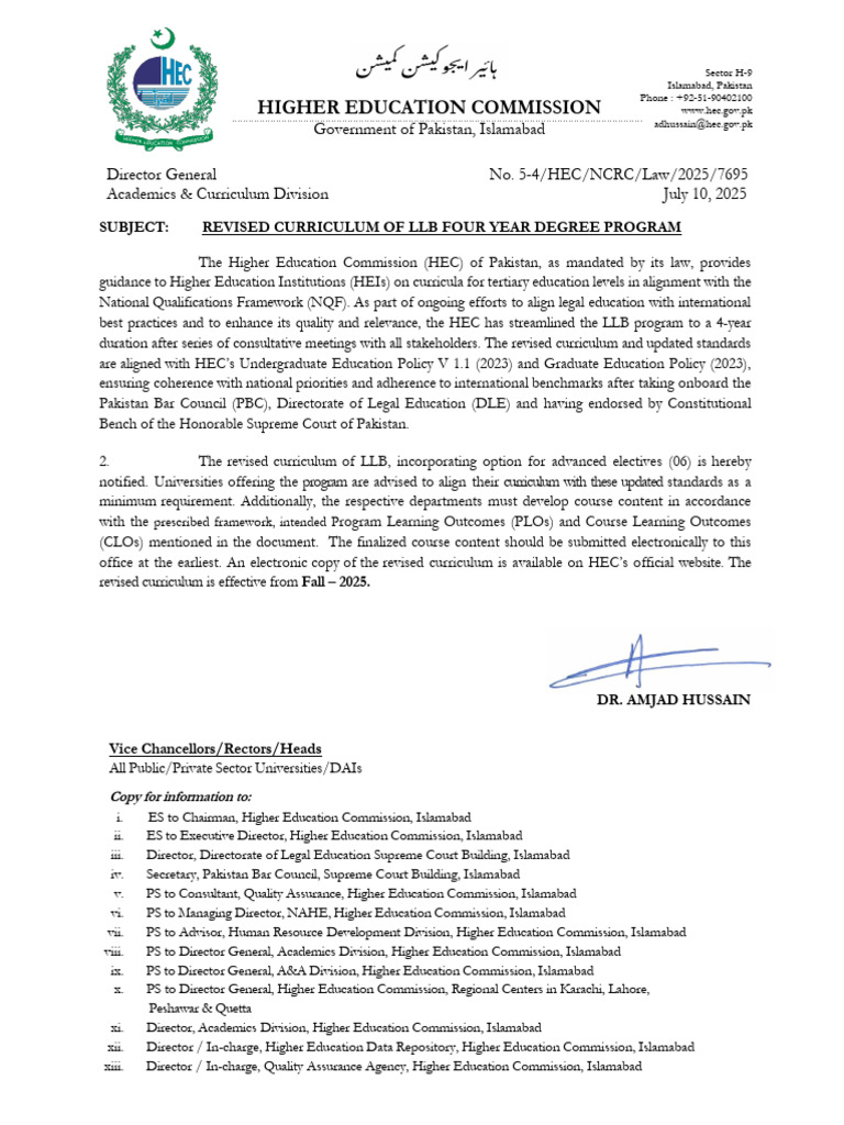 Revised LLB Curriculum 2025 Notification | PDF | Crimes | Crime & Violence