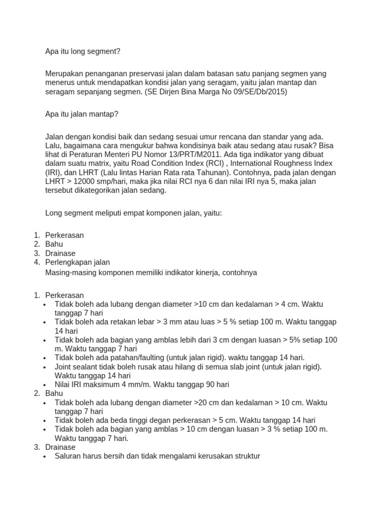 Pengertian dan Komponen Long Segment | PDF