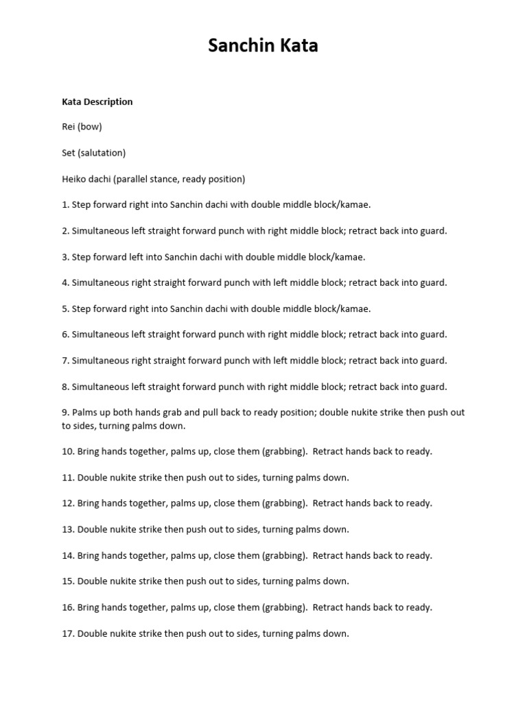 Sanchin Kata | PDF
