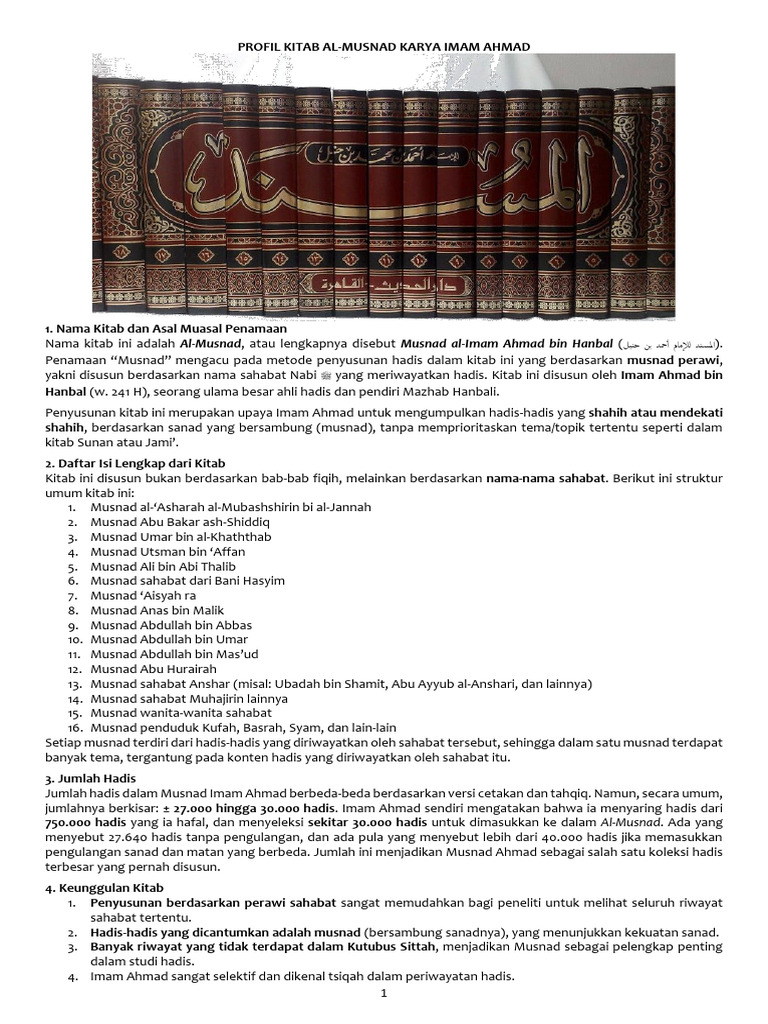 Profil Kitab Al-Musnad Imam Ahmad | PDF
