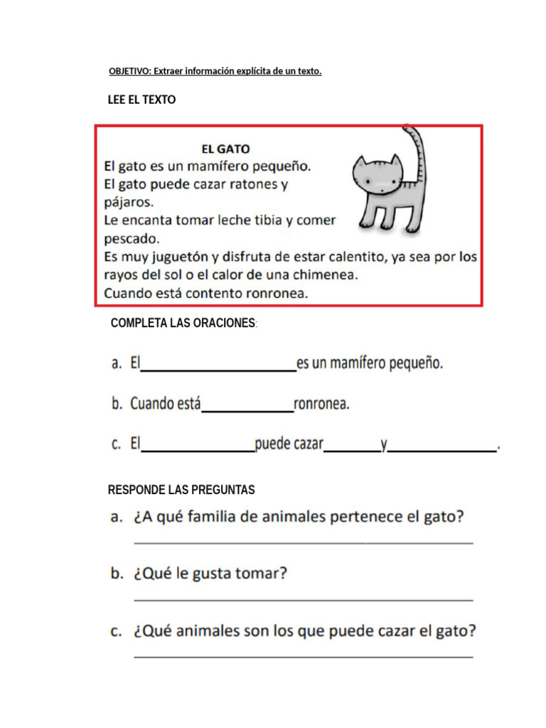 Extraer Información Explícita Texto | PDF