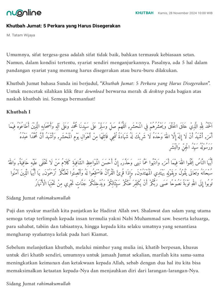 5 Perkara yang Harus Disegerakan | PDF