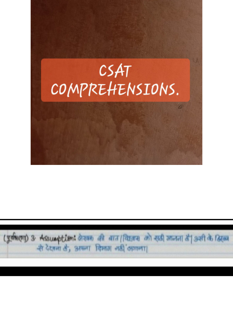 Csat Comprehensions ..... | PDF
