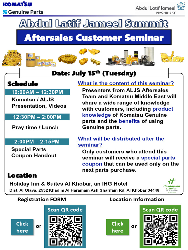 July 15th 2025 - Customer Seminar Flyer in Dammam | PDF