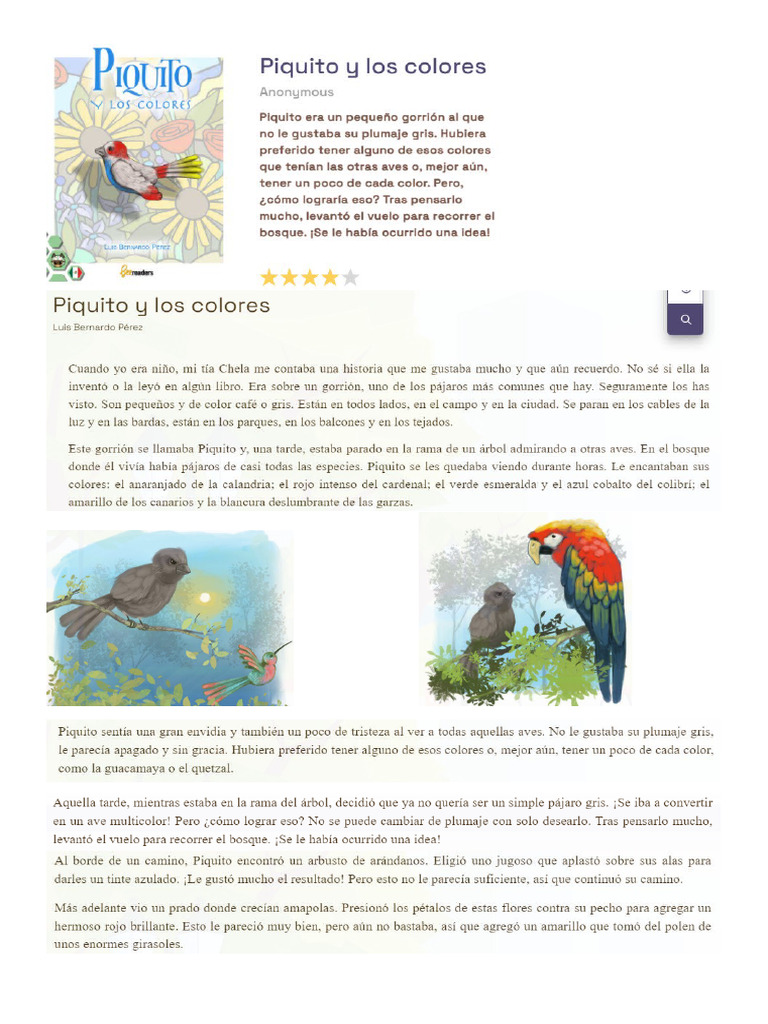 Piquito y Los Colores. Obra Completa | PDF