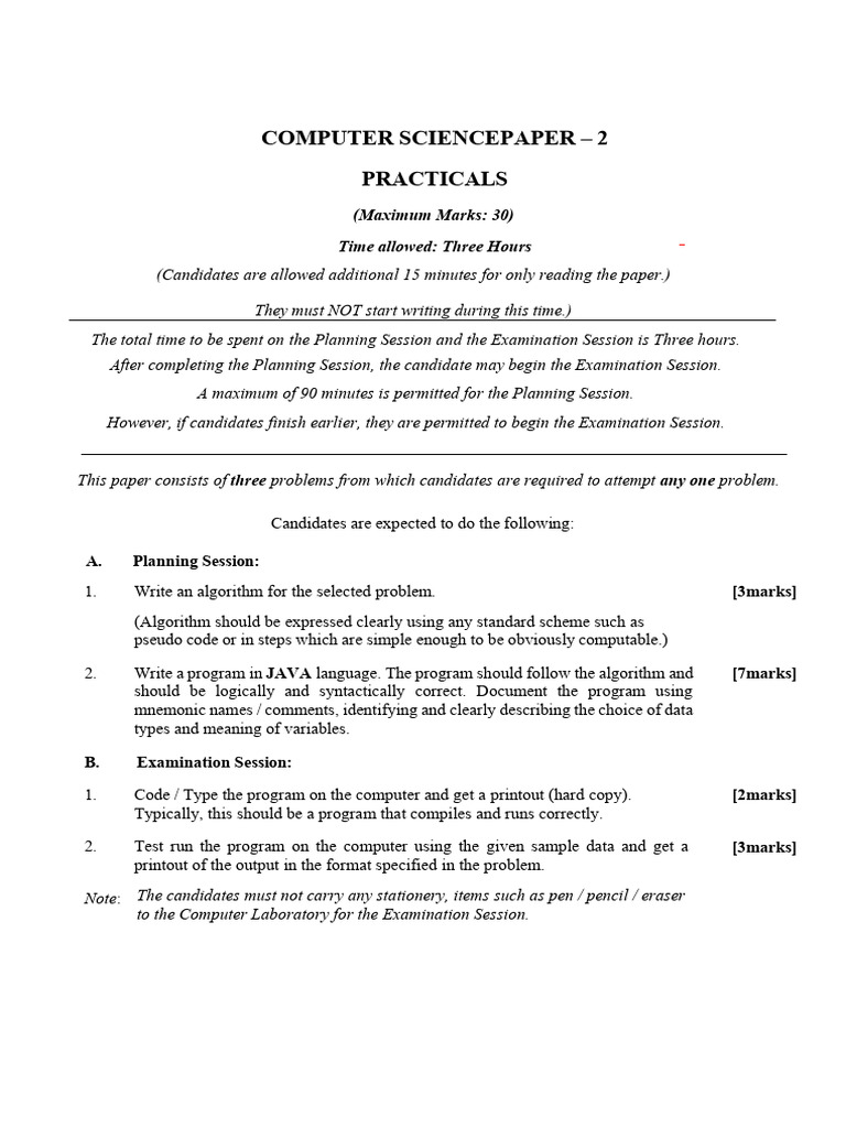 ISC Computer Science Practical 2025 | PDF | Prime Number | Matrix ...