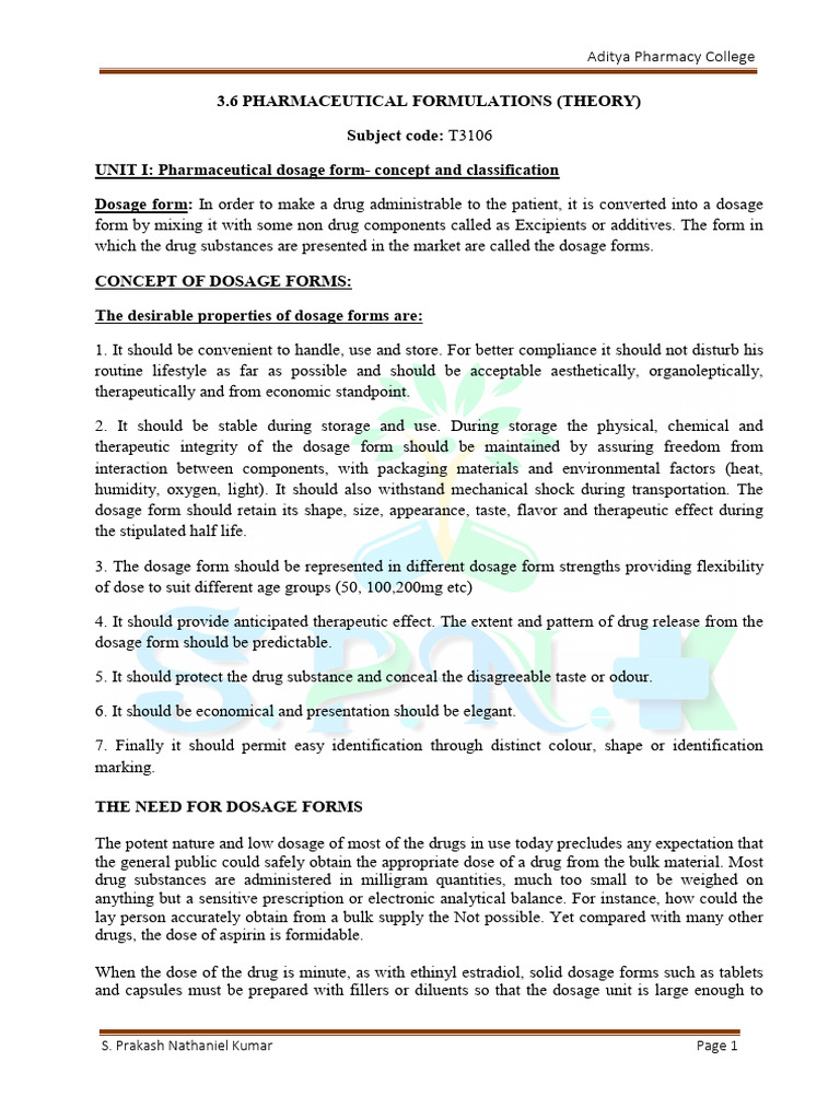 Understanding Pharmaceutical Dosage Forms | PDF | Tablet (Pharmacy ...