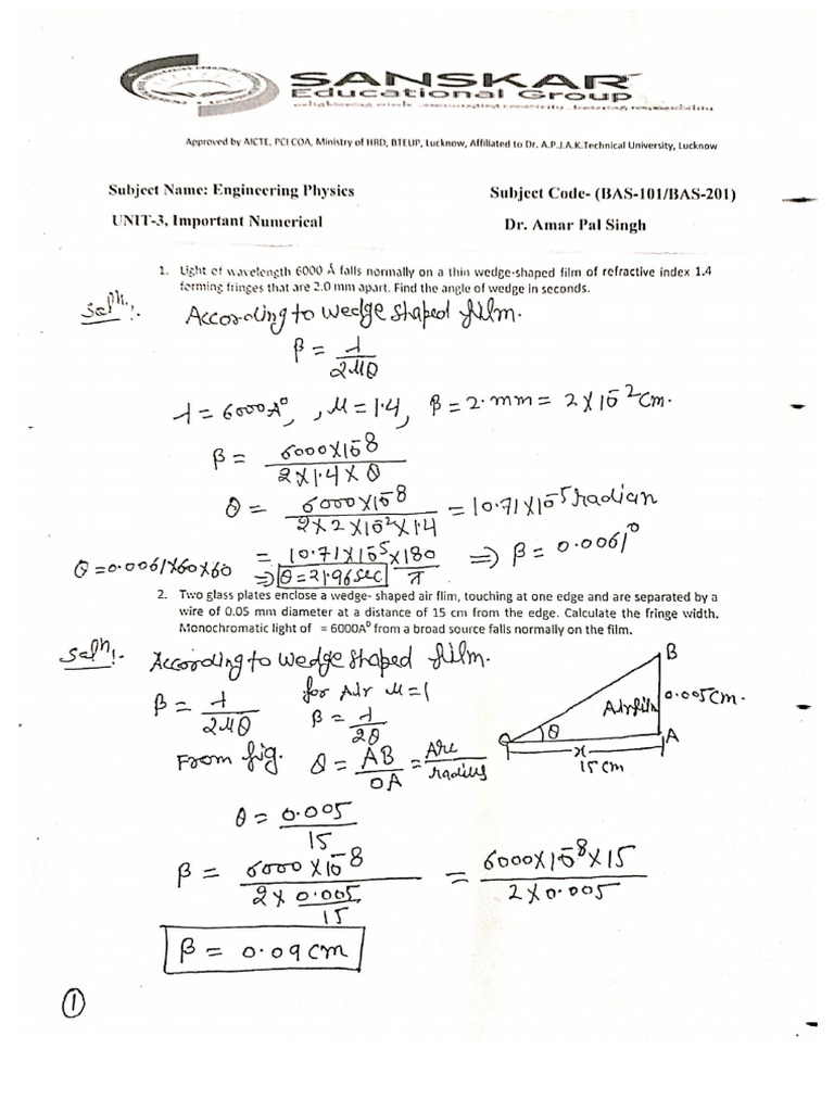 Unit 3 IMPORTANT Numerical | PDF