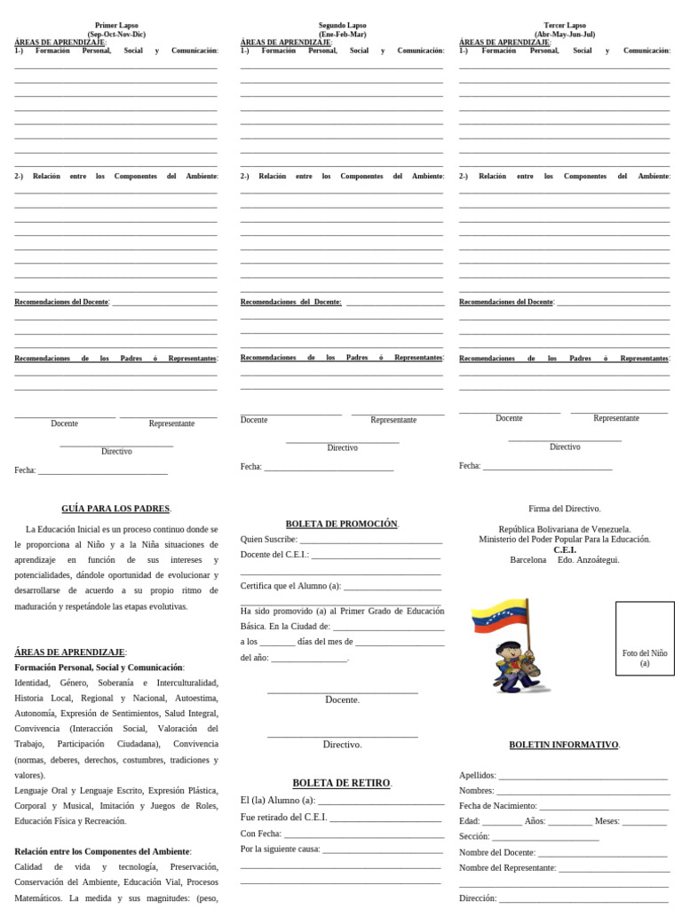 Boletin Informativo (Preescolar) | PDF | Maestros | Educación de la ...