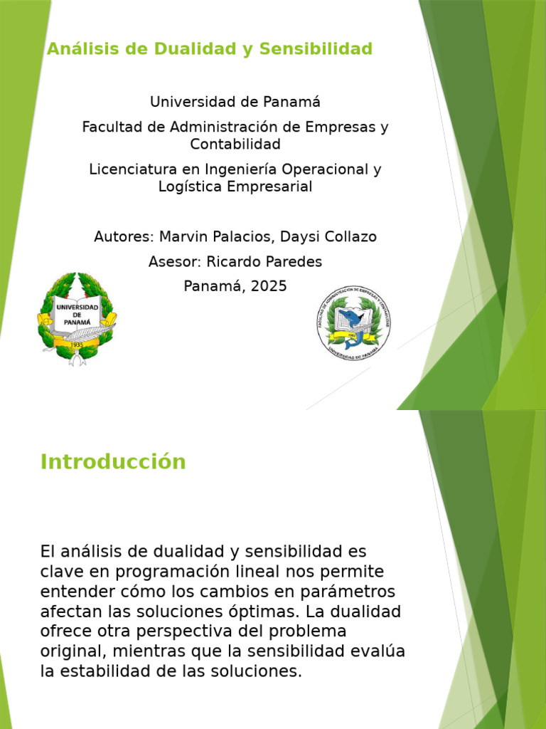 Analisis Dualidad Sensibilidad Presentacion | PDF