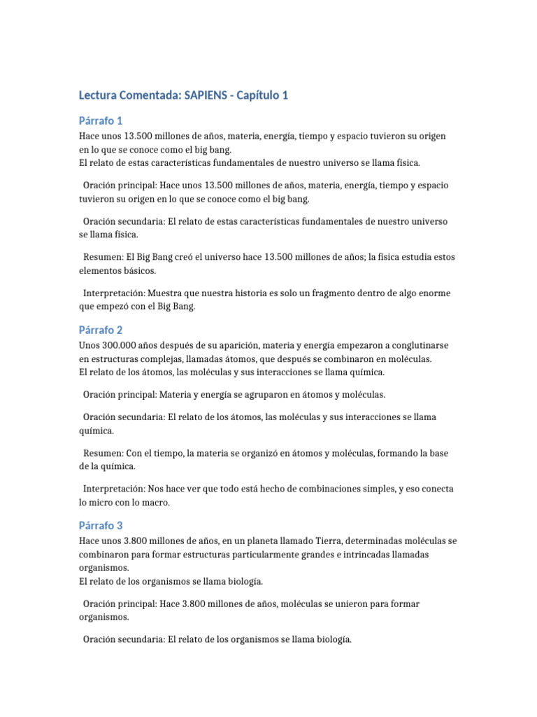 Capitulo1 Sapiens | PDF | Humano | Importar