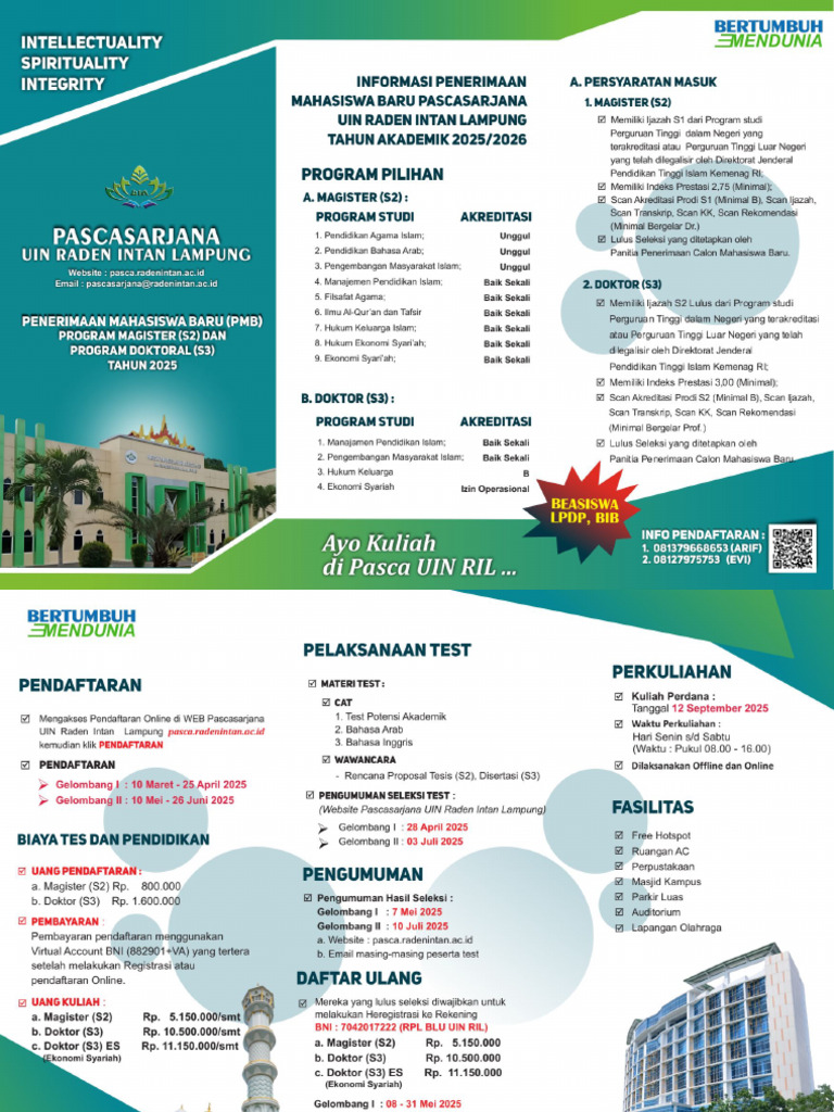 Brosur Pascasarjana Uin Ril 2025-1 | PDF