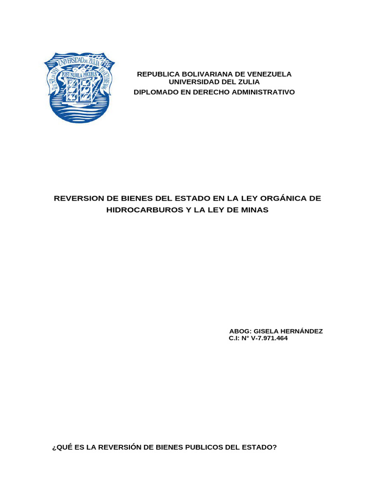 Reversión de Bienes en Hidrocarburos y Minas | PDF | Petróleo | Venezuela