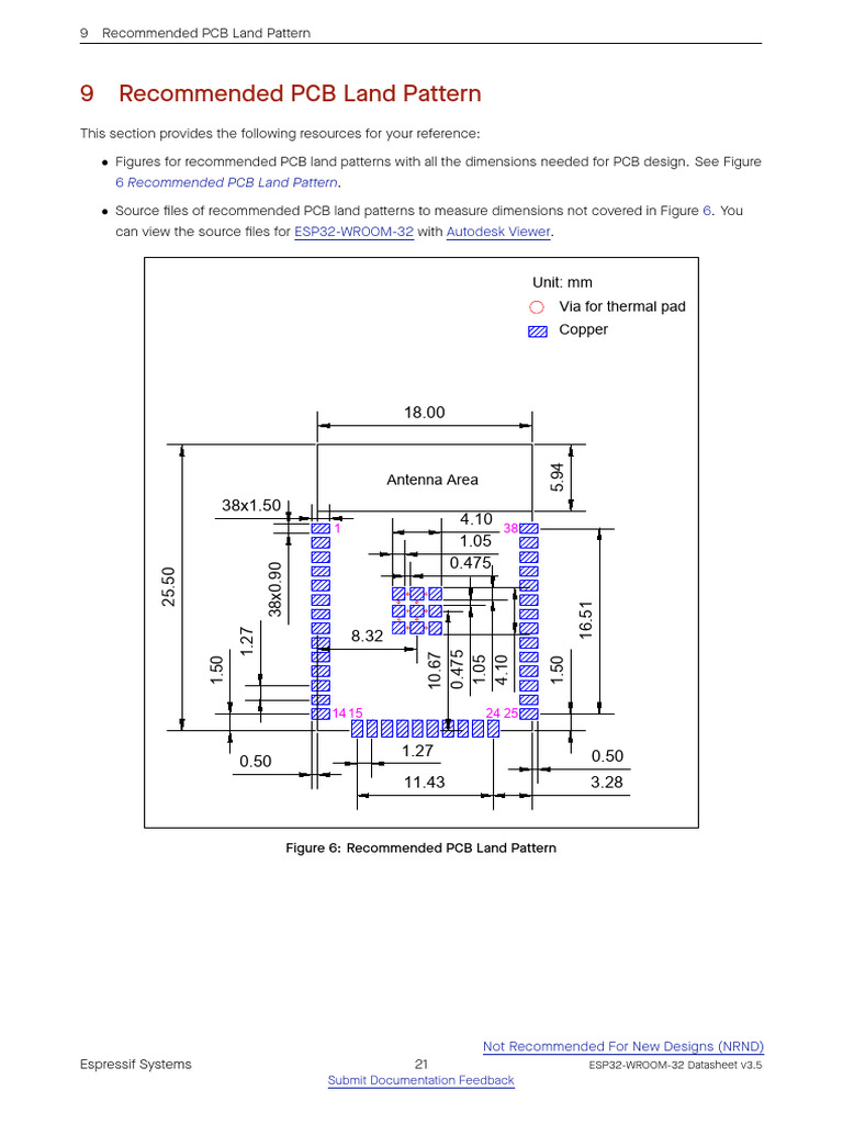 ESP32-WROOM-32 Datasheet v3.5 | PDF | Printed Circuit Board | Electricity