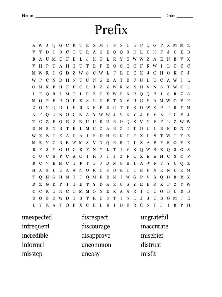 Prefix Word Search | PDF