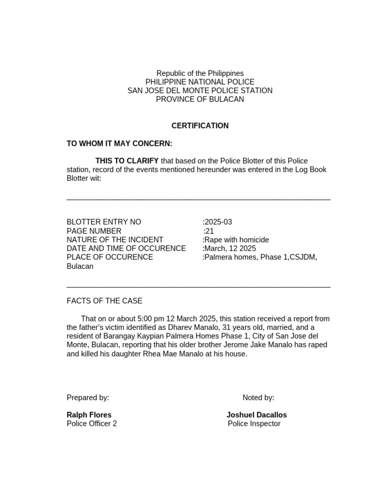 Blotter Report | PDF