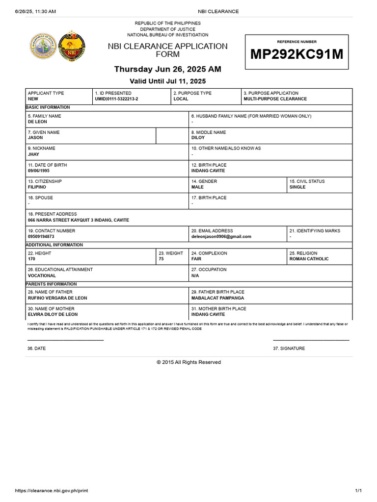 Nbi Clearance | PDF | Justice | Crime & Violence