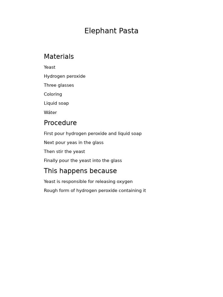 Elephant Pasta | PDF