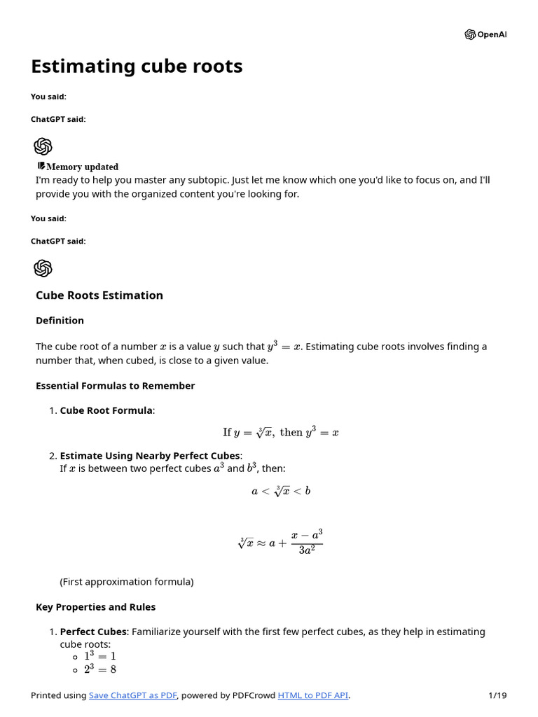 03 Estimating Cube Roots | PDF | Inequality (Mathematics ...