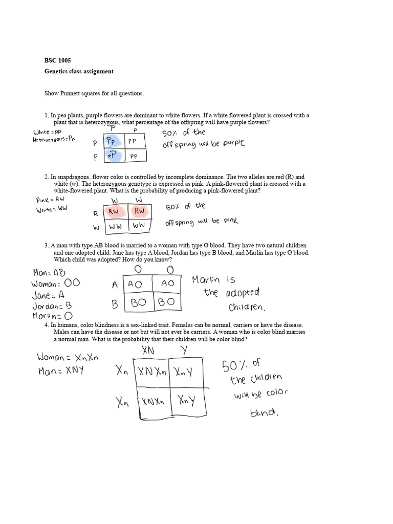Genetics+class+assignment 1 | PDF