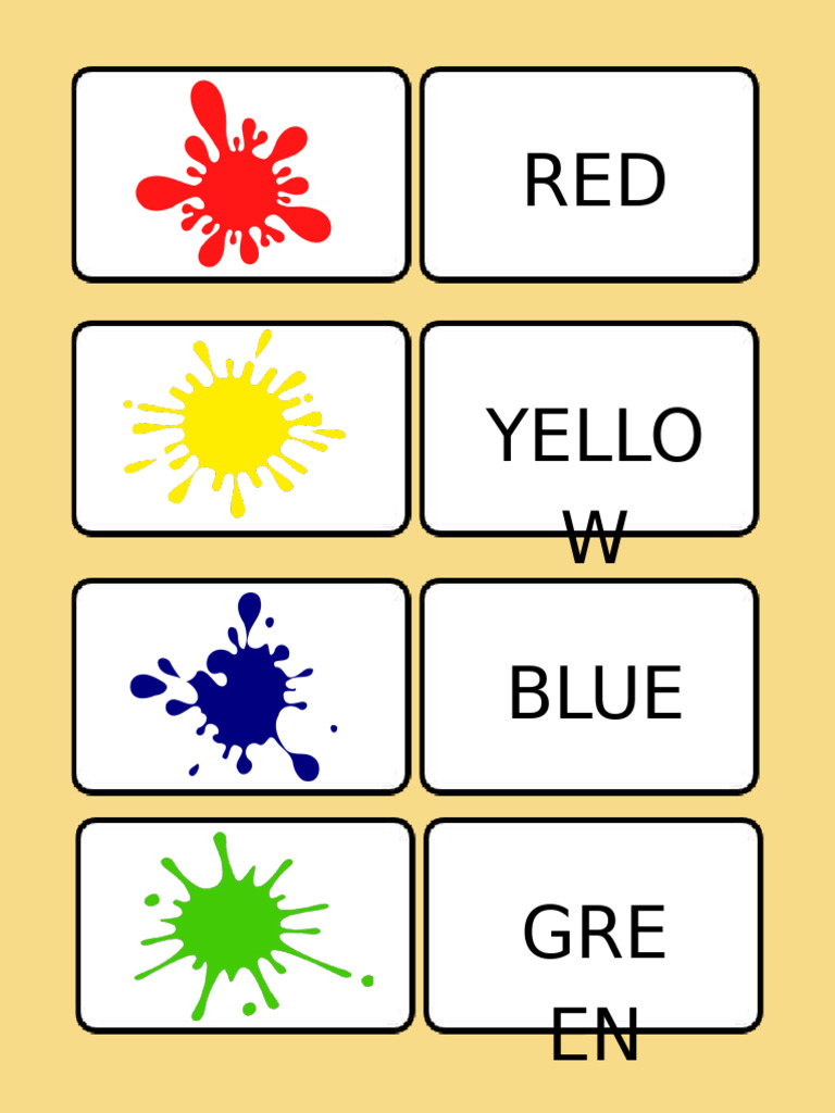 Colors Flashcards | PDF