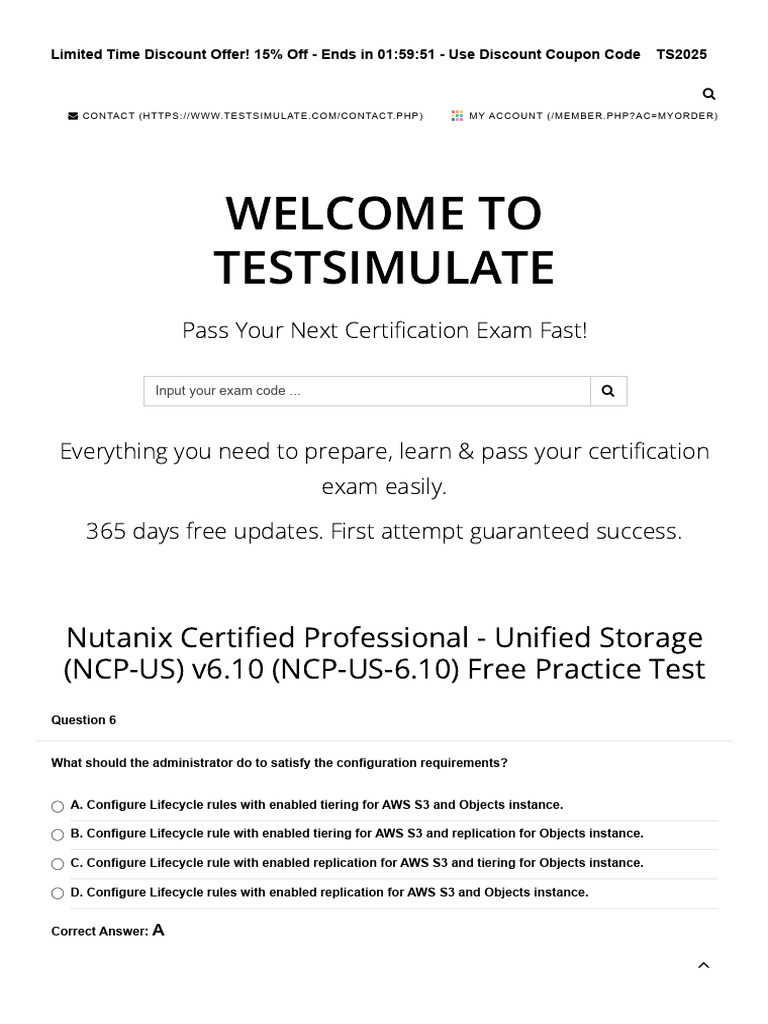 Nutanix Certified Professional - Unified Storage (NCP-US) v6.10 (NCP-US ...