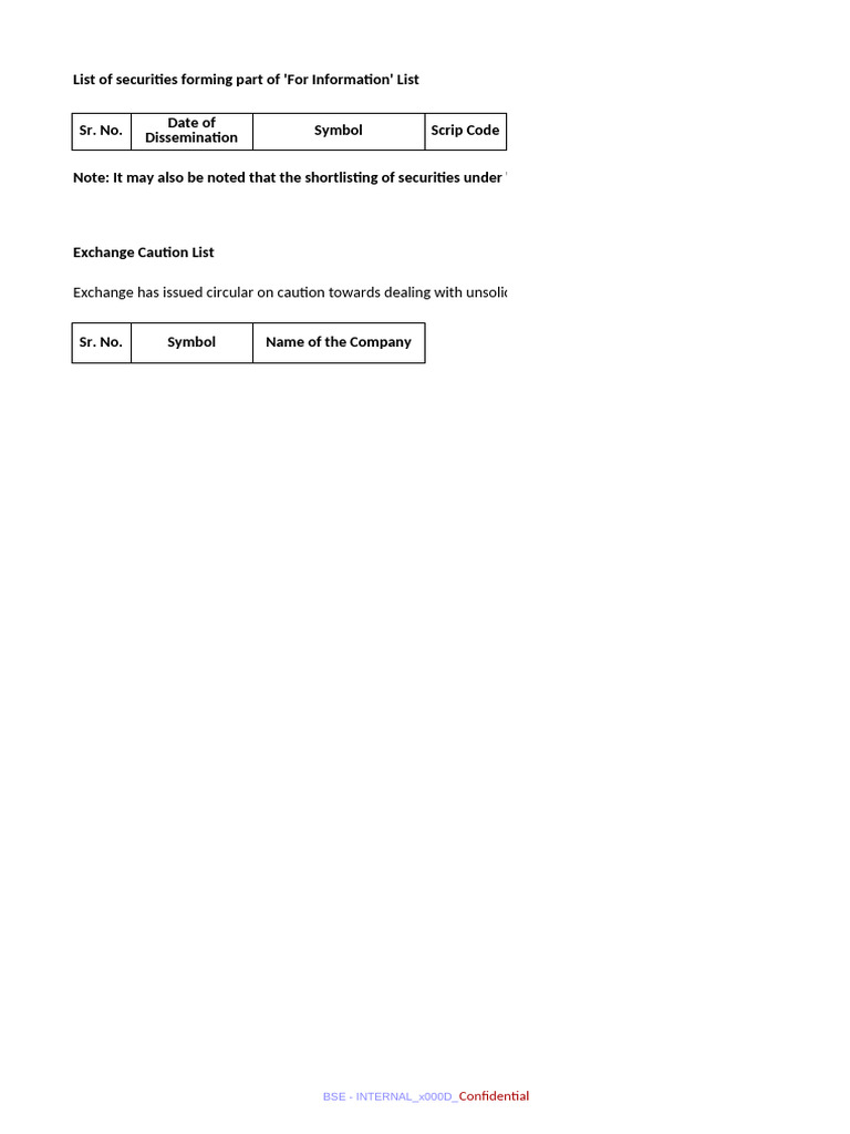 Information List of Symbols | PDF