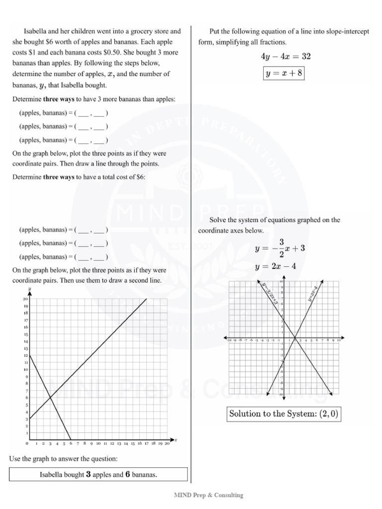 Test - Ch21. System of Equations - KEY | PDF