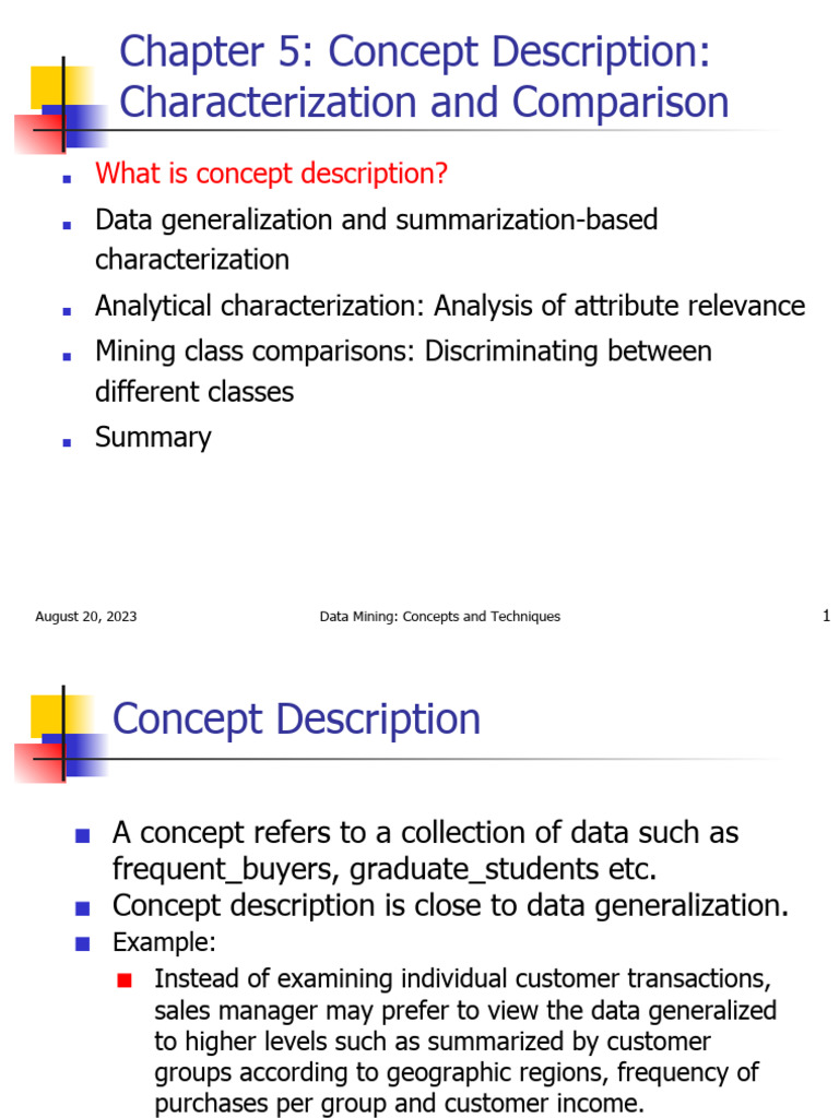 6.concept Description Characterization and Comparison | PDF | Applied Mathematics | Information ...
