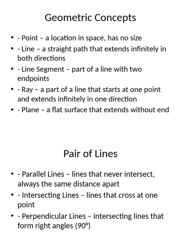 Basic Geometric Concepts Explained | PDF