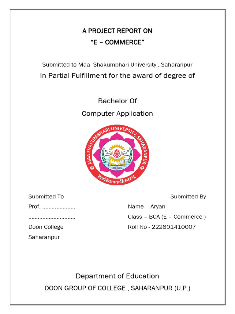 e Commerce Project | PDF | E Commerce | World Wide Web