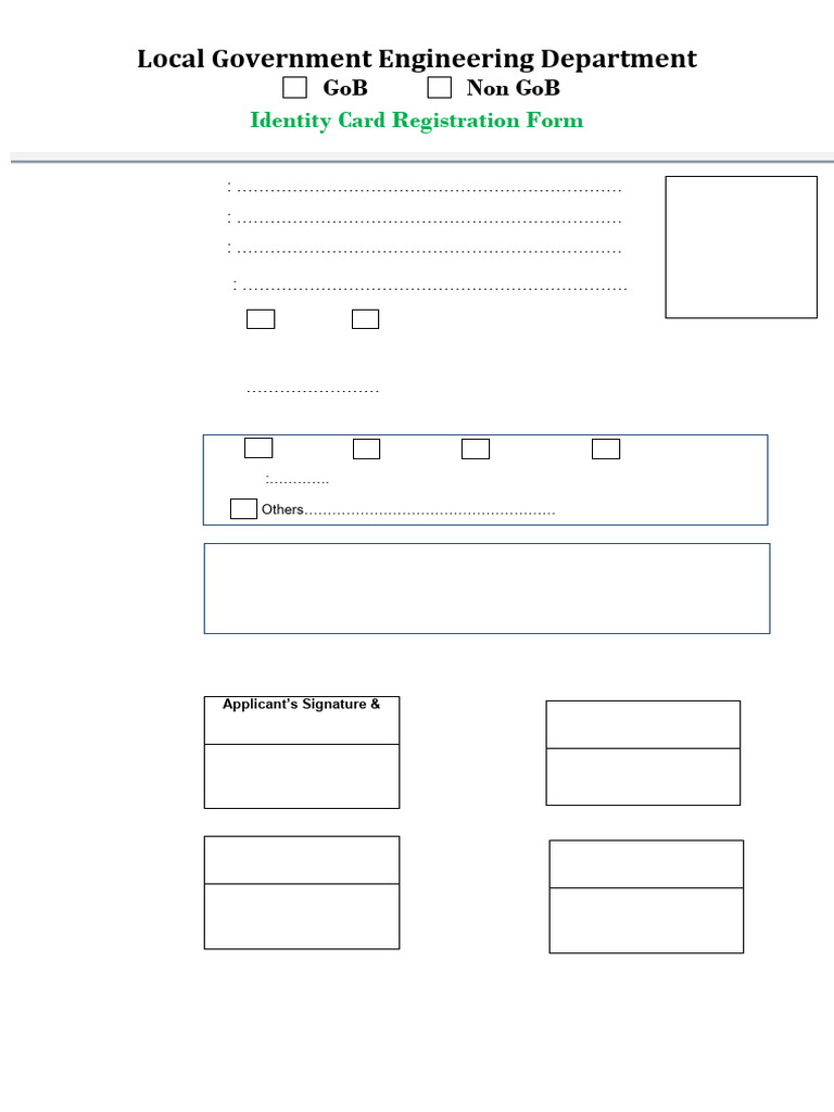 ID Card Application Form | PDF