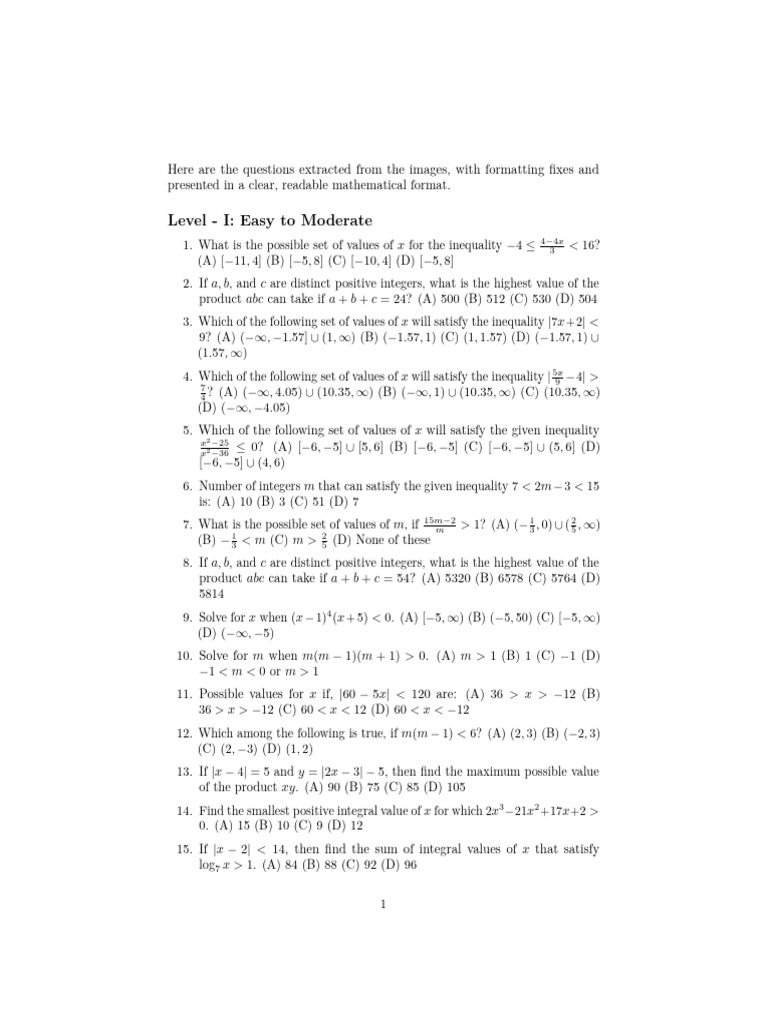 Inequalities Chapter 3 | PDF | Mathematics | Mathematical Concepts