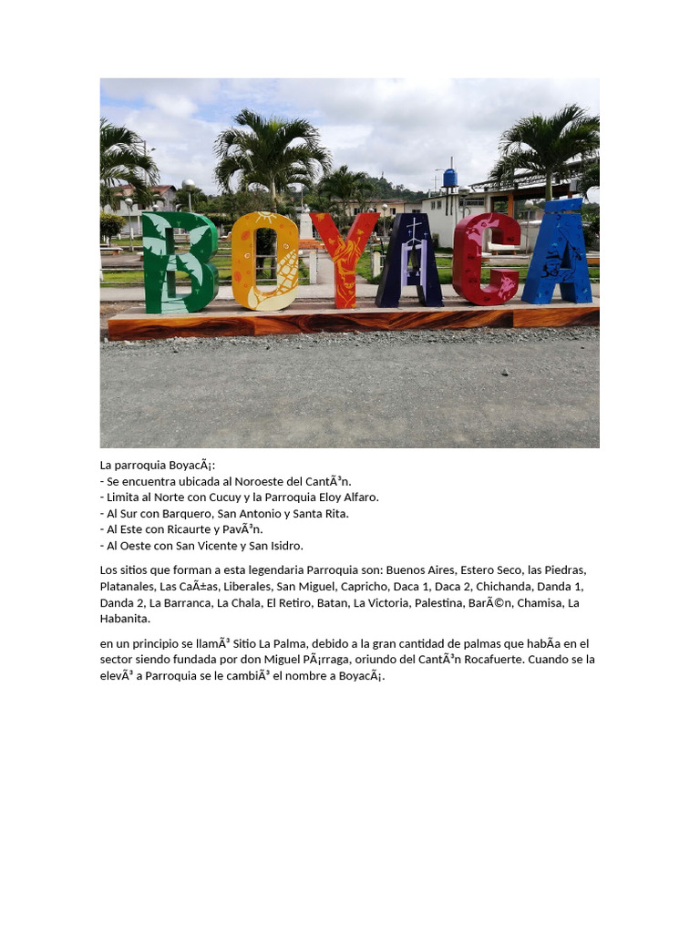 La Parroquia BoyacÃ | PDF