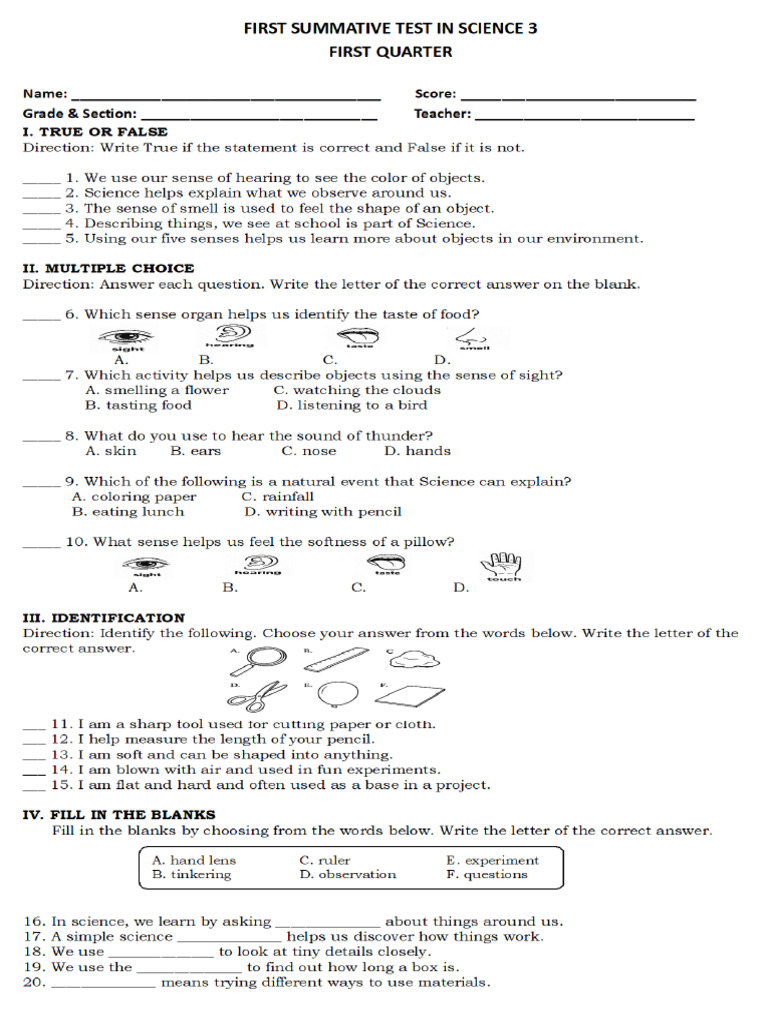 Summative 1 Q1 To Print For Learners | PDF