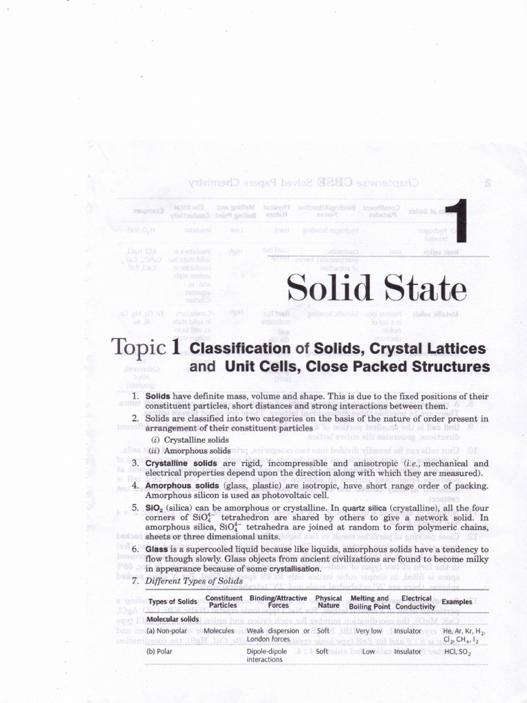 GT - Unit-1 Solid State | PDF | Crystal Structure | Solid