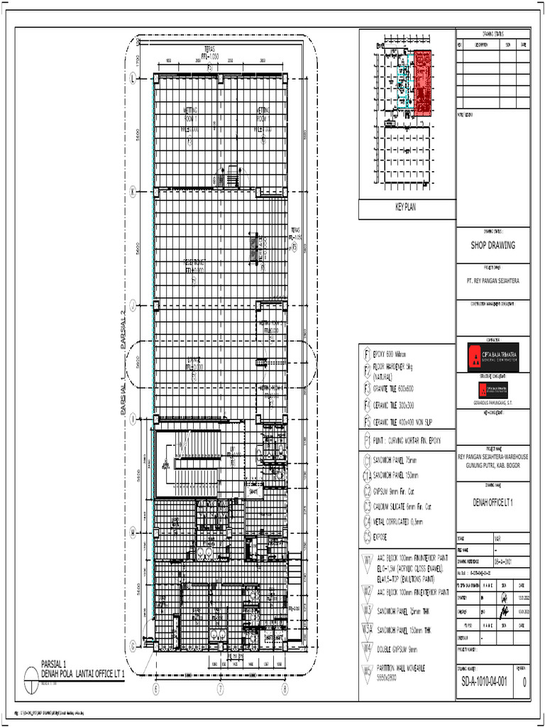 Denah Pola Lantai Office LT 1 | PDF