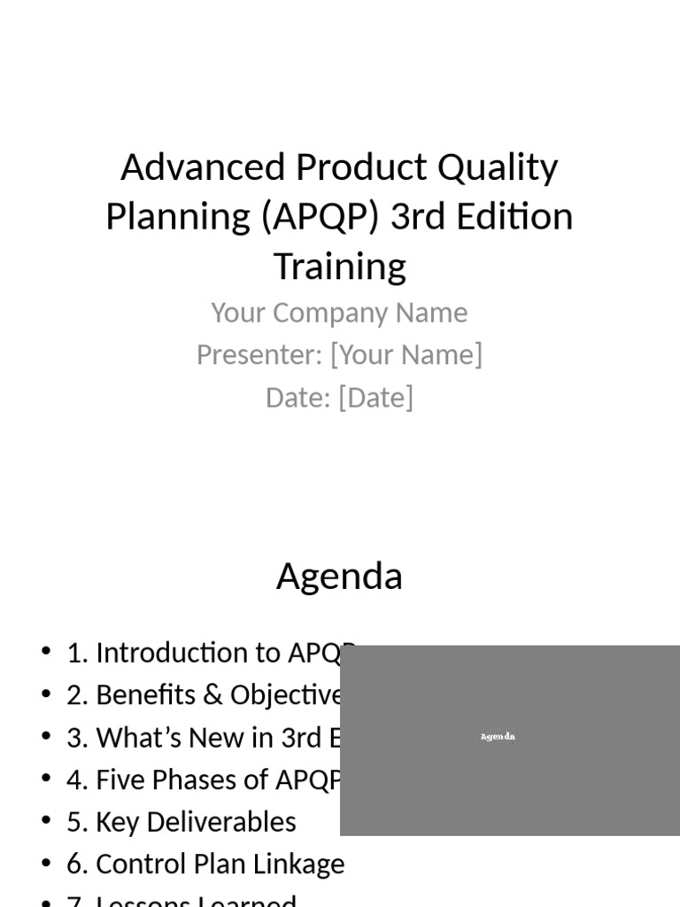 APQP 3rd Edition Full Training | PDF