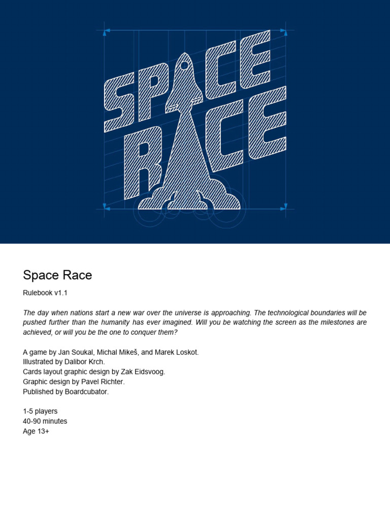 Space Race Game Rulebook v1.1 | PDF | European Space Agency | Nasa