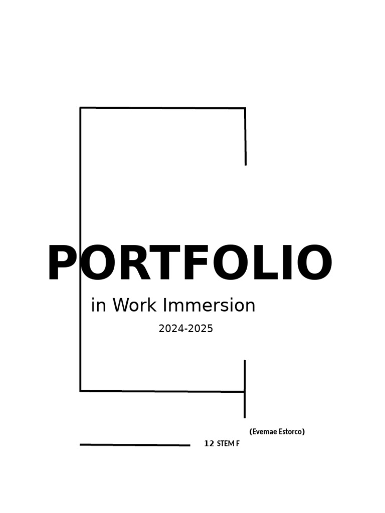Work Immersion Portfolio Format | PDF