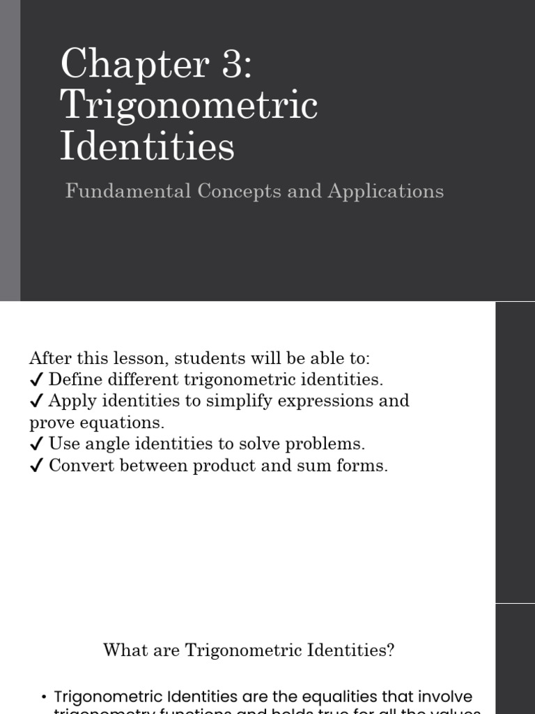 Trigonometric Identities Explained | PDF