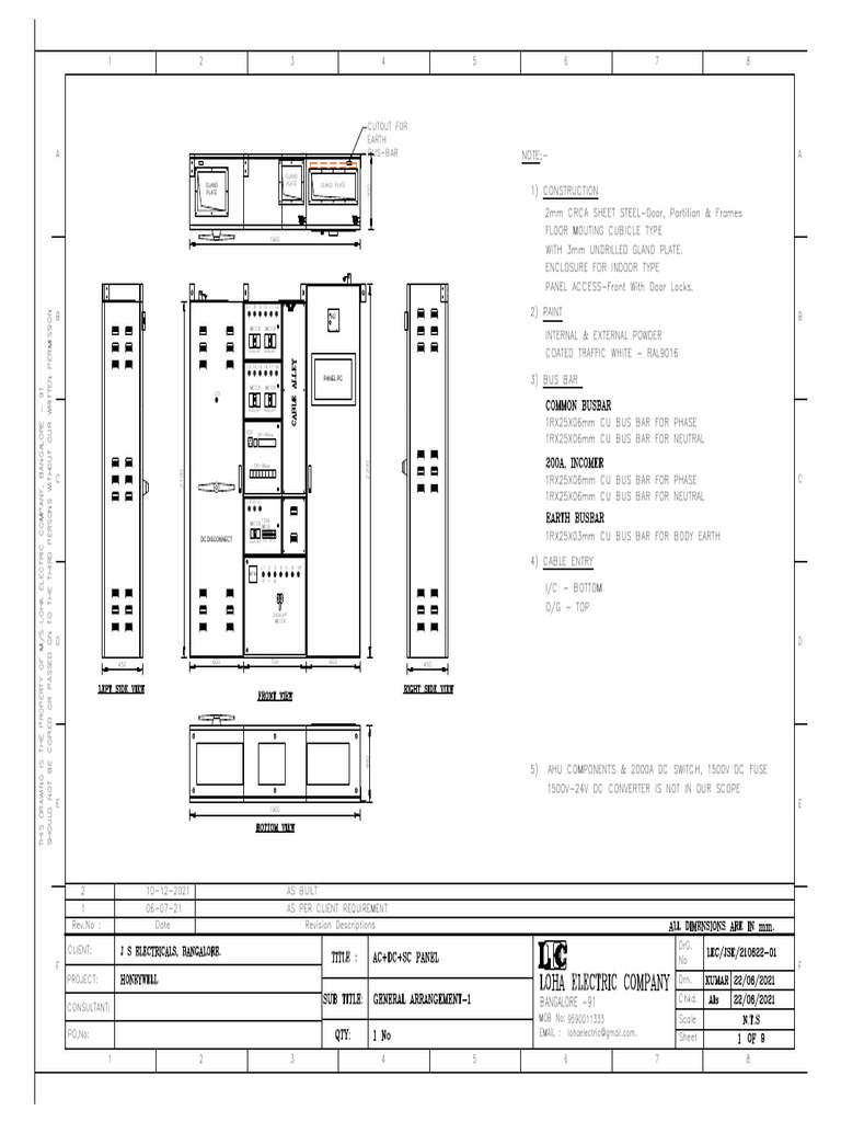 Ac+Dc+Sc Panel - As Built | PDF | Electrical Engineering | Manufactured ...
