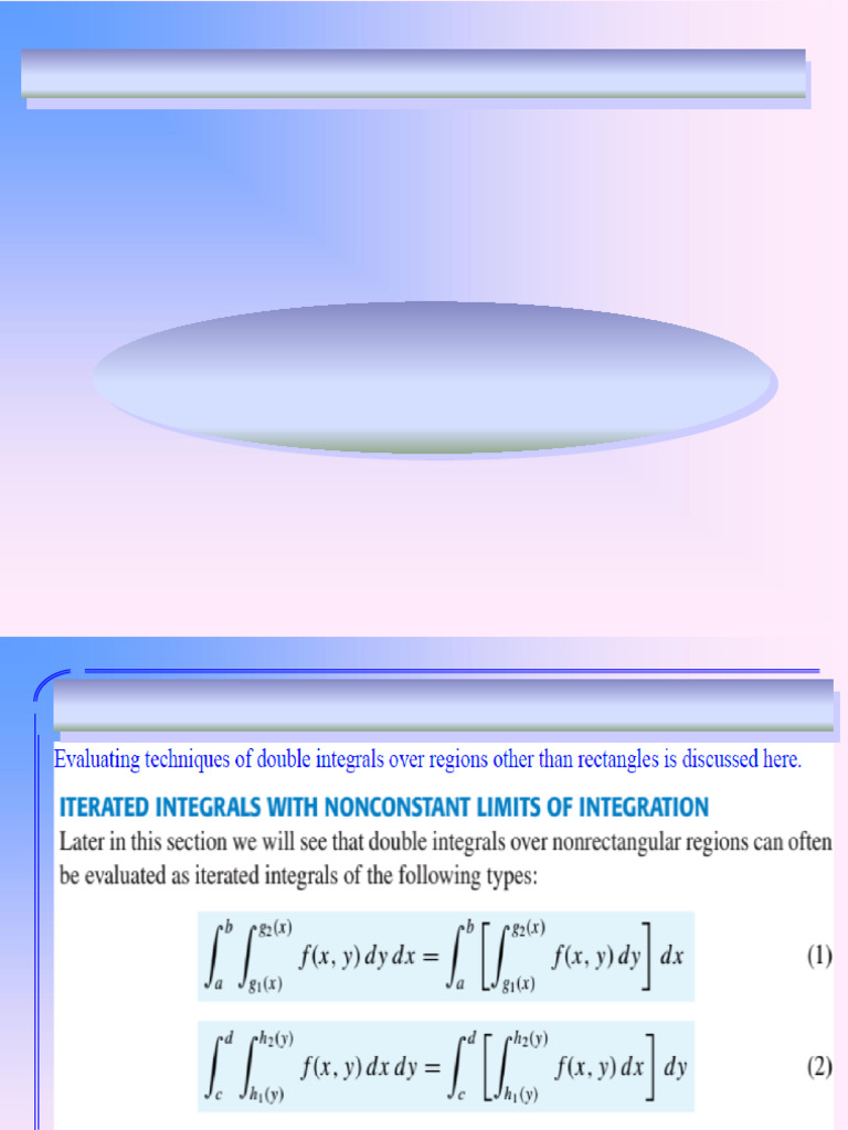 Lecture On 14.2 Double Integrals Over Non-Rectangular Regions | PDF