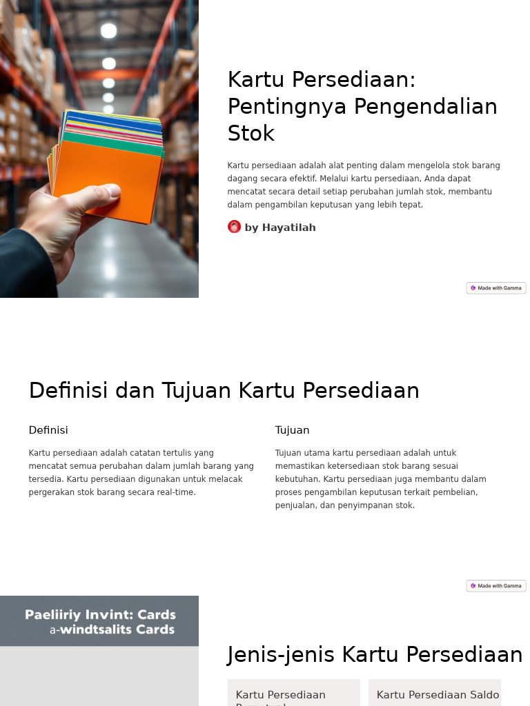 Kartu Persediaan Pentingnya Pengendalian Stok | PDF