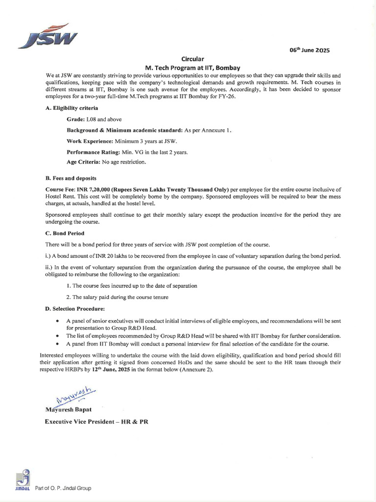Circular Iitb Mtech VJNR | PDF