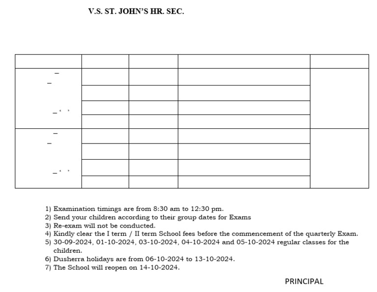 UKG Time Table | PDF